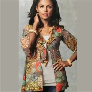 CAbi | Tops | Cabi Shakespeare Ruffle Tie Front Kimono Top | Poshmark